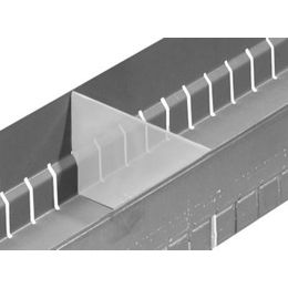 Quertrenner zur Schubladenunterteilung, B 118 mm, verwendbar in Kombination mit SSI Sch&auml;fer L&auml;ngsrinne mit B 118 mm, Kunststoff, transparent