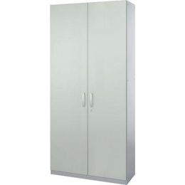 Sch&auml;fer Shop Sch&auml;fer Shop Genius Fl&uuml;gelt&uuml;renschrank TETRIS SOLID, Stahlkorpus, 5 OH, B 1200 mm, abschlie&szlig;bar, lichtgrau/wei&szlig;alu