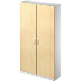 Sch&auml;fer Shop Sch&auml;fer Shop Genius Akten-/Garderobenschrank TETRIS SOLID, 5 OH, B 1200 mm, Ahorn-Dekor/wei&szlig;alu