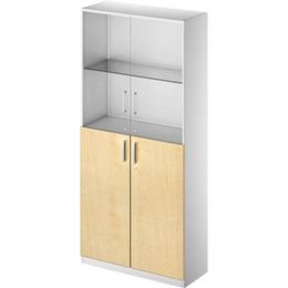 Sch&auml;fer Shop Sch&auml;fer Shop Genius Kombischrank TETRIS SOLID, 5 OH, Glas- und Fl&uuml;gelt&uuml;ren, B 1000 mm, abschlie&szlig;bar