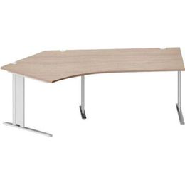 Sch&auml;fer Shop Sch&auml;fer Shop Pure Winkelschreibtisch PLANOVA BASIC, 135&deg; Winkel links, C-Fu&szlig;, B 2165 x T 800/800 x H 717 mm, Eiche/wei&szlig;alu + Kabelkanal