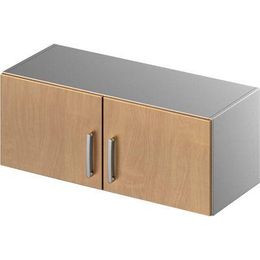 Sch&auml;fer Shop Sch&auml;fer Shop Genius Aufsatzschrank TETRIS SOLID, Stahlkorpus, 1 OH, B 1000 mm, Buche-Dekor/wei&szlig;alu