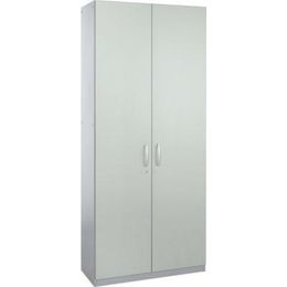 Sch&auml;fer Shop Sch&auml;fer Shop Genius Fl&uuml;gelt&uuml;renschrank TETRIS SOLID, Stahlkorpus, 6 OH, B 1000 mm, abschlie&szlig;bar, lichtgrau/wei&szlig;alu
