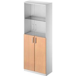 Sch&auml;fer Shop Sch&auml;fer Shop Genius Kombischrank TETRIS SOLID, 5 OH, Glas- und Fl&uuml;gelt&uuml;ren, B 800 mm, abschlie&szlig;bar