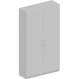 Sch&auml;fer Shop Sch&auml;fer Shop Genius Garderobenschrank TETRIS SOLID, 6 OH, 1 Fachboden, Kleiderstange, abschlie&szlig;bar, B 1200 x T 412 x H 2143 mm, wei&szlig;alu/lichtgrau