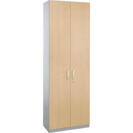 Sch&auml;fer Shop Sch&auml;fer Shop Genius Fl&uuml;gelt&uuml;renschrank TETRIS SOLID, Stahlkorpus, 6 OH, B 800 mm, abschlie&szlig;bar, Ahorn-Dekor/wei&szlig;alu
