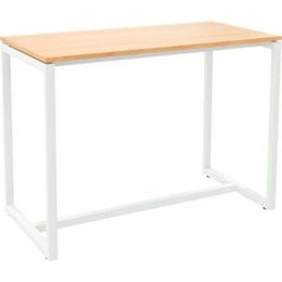 meet by Paperflow Stehtisch Easy Desk, aus Metall, mit Bodenausgleichsschrauben, H 1100 mm, desinfektionsmittelbest&auml;ndig, buche/wei&szlig;
