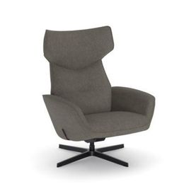 Nowy Styl NowyStyl Drehsessel Otuli, mit Armlehnen, Wippfunktion, B 510 x T 525 x H 455 mm, Polyesterbezug/Aluminium, taubengrau/schwarz