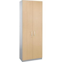 Sch&auml;fer Shop Sch&auml;fer Shop Genius Fl&uuml;gelt&uuml;renschrank TETRIS SOLID, Stahlkorpus, 5 OH, B 800 mm, abschlie&szlig;bar, Ahorn/wei&szlig;alu