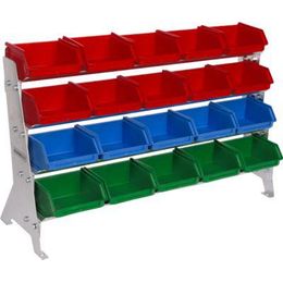 Sch&auml;fer Shop Standregal Sch&auml;fer Shop Select, mit 20 Sichtlagerk&auml;sten SSI Sch&auml;fer Serie PROFI LF 110, B 535 x T 165 x H 351 mm