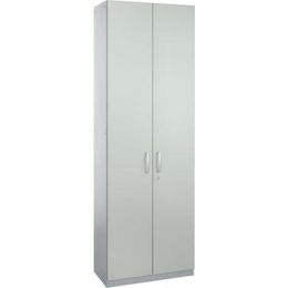 Sch&auml;fer Shop Sch&auml;fer Shop Genius Fl&uuml;gelt&uuml;renschrank TETRIS SOLID, Stahlkorpus, 6 OH, B 800 mm, abschlie&szlig;bar, lichtgrau/wei&szlig;alu