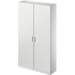 Sch&auml;fer Shop Sch&auml;fer Shop Genius Akten-/Garderobenschrank TETRIS SOLID, B 1200 mm, 5 OH, abschlie&szlig;bar, lichtgrau/wei&szlig;alu