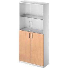 Sch&auml;fer Shop Sch&auml;fer Shop Genius Kombischrank TETRIS SOLID, 5 OH, Glas- und Fl&uuml;gelt&uuml;ren, B 1000 mm, abschlie&szlig;bar