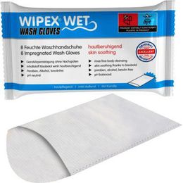 Wipex WET Waschhandschuhe, 1-lagig, getr&auml;nkt, pH-neutral, Polyester/Viskose, wei&szlig;, 24 x 8 St&uuml;ck