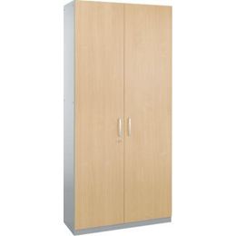 Sch&auml;fer Shop Sch&auml;fer Shop Genius Fl&uuml;gelt&uuml;renschrank TETRIS SOLID, Stahlkorpus, 5 OH, B 1200 mm, abschlie&szlig;bar, Ahorn-Dekor/wei&szlig;alu