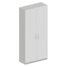 Schäfer Shop Schäfer Shop Genius Garderobenschrank TETRIS SOLID, 6 Ordnerhöhen, 1 Fachboden, Kleiderstange, abschließbar, B 1000 x T 412 x H 2143 mm, weißalu/weiß