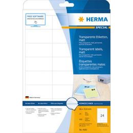 Herma Transparente matte Folien-Etiketten Nr. 4681 auf DIN A4-Bl&auml;ttern, 600 Etiketten, 25 Bogen