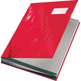 Leitz&reg; Design-Unterschriftenmappe 5745, 18 F&auml;cher, Karton, rot