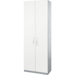 Schäfer Shop Schäfer Shop Genius Flügeltürenschrank TETRIS SOLID, Stahlkorpus, 5 OH, B 800 mm, abschließbar, weiß/weißalu