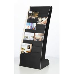 Prospektst&auml;nder PAPERFLOW COURBO, Kunststoff, DIN A3 plus, 8 F&auml;cher, schwarz-wei&szlig;es Design