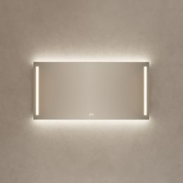 Kronenbach Sun Badspiegel 120 x 60 cm mit LED Seiten- und Hintergrundbeleuchtung für stilvolles Badezimmerambiente