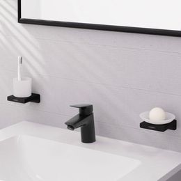 Hansgrohe Logis Einhebel-Waschtisch-Armatur 71071670 ohne Ablaufgarnitur, ohne CoolStart, Ausladung 107mm, mattschwarz