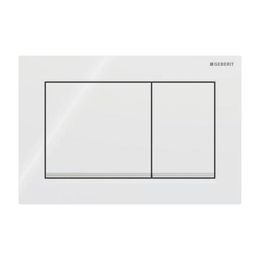 Geberit Abdeckplatte Omega 20 Square 115080KJ1 weiss - verchromt - weiss, f&uuml;r 2 Mengen Sp&uuml;lung