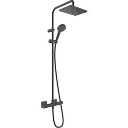 Hansgrohe Vernis Shape 230 1jet Showerpipe 26286670 mit Brausethermostat, mattschwarz
