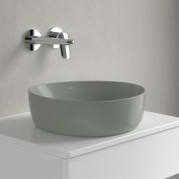 Villeroy & Boch Villeroy und Boch Antao Aufsatzwaschtisch 4A7240R8 40x39,5cm, asymmetrisch, ohne &Uuml;berlauf, morning green C-plus