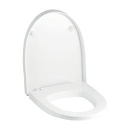 Geberit Flow WC Sitz 575950000 weiss, Scharniere Edelstahl, mit Absenkautomatik