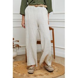 Jos&eacute;fine Leinen-Hose in Creme - 74% | Gr&ouml;&szlig;e L | Damenhosen