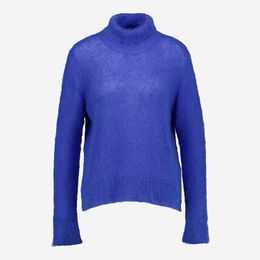 Dunkelblauer Rollkragenpullover aus Mohairmischung