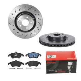 Brembo Bremsensatz, Scheibenbremse vorne rechts links Gelocht/innenbel. 344mm f&uuml;r MERCEDES-BENZ A0054201020 A2074210012 A0074205820 1420-54423