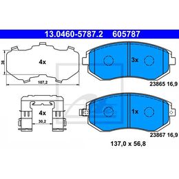 ATE Bremsensatz-Vorn und hinten SG00000DMS Bremsensatz, Scheibenbremse vorne rechts links bel&uuml;ftet 266mm f&uuml;r SUBARU 26700FE080 26296FE020 26296AE160