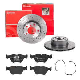 Brembo Bremsensatz-Vorderachse XTRA LINE / STANDARD Bremsensatz, Scheibenbremse vorne rechts links Gelocht/innenbel. 296mm f&uuml;r BMW 34116767061 3411676