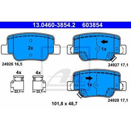 ATE Bremsensatz-Vorderachse Bremsensatz, Scheibenbremse vorne hinten rechts links bel&uuml;ftet 295mm f&uuml;r TOYOTA 04465-0F010 42431-0F020 43512-0F030 SG0000