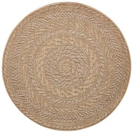 NYVI Teppich Forest - Wetterfest, Pflegeleicht, f&uuml;r Innen und Au&szlig;en Gr&ouml;&szlig;e:&Oslash; 200 cm;Farbe:Beige Braun Almendro