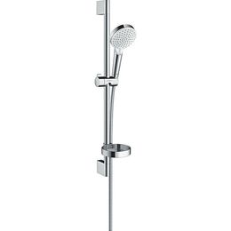 Hansgrohe Crometta Vario Brauseset 26553400 weiss chrom, 65 cm Stange, Casetta Seifenschale