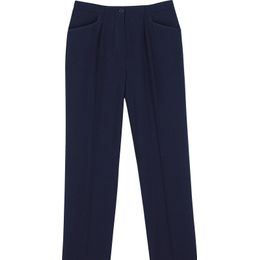 COME ON Damen B&uuml;gelfaltenhose in Bauch-weg-Form, marine, Gr&ouml;&szlig;e 20