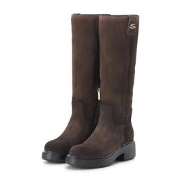 Santoni Low-Top Sneaker - Stiefel aus Veloursleder - Gr. 40 (EU) - in Braun - f&uuml;r Damen