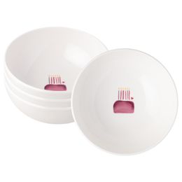 Villeroy & Boch VILLEROY & BOCH Schale "Müslischalen Happy Birthday With Love ø 16,9 cm 4er Set bunt", bunt, Schüsseln