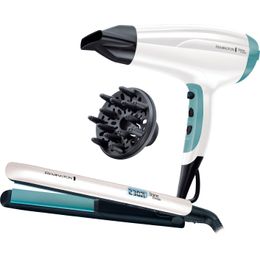 Remington Haartrockner "Shine Therapy S8500GP Geschenk-Set", grün, Kunststoff, B:33,2cm H:30cm T:11,5cm, Haartrockner, bestehend aus Haarglätter mit