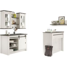 Pantryk&uuml;che Home Affaire, B:160cm T:64cm, wei&szlig;, Komplettk&uuml;chen-Sets, "Sherwood", Breite 160 cm, ohne E-Ger&auml;te
