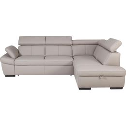 Ecksofa, B:268cm H:77cm T:204cm, grau, exxpo - SOFA FASHION, NaturLeder;Primabelle-Microfaser (100% Polyester);Luxus-Kunstleder, Wohnzimmer, Sofas,