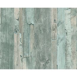 Livingwalls LIVING WALLS Vliestapete "Best of Wood`n Stone 2nd Edition", B/L: 0,53mm x 10,05mm, blau, Tapeten, Tapete Landhaus