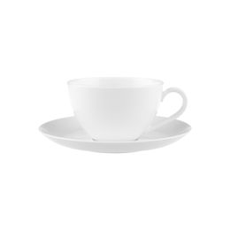 Villeroy & Boch VILLEROY & BOCH Tasse "Kaffeetasse mit Untertasse Anmut 280 ml 2er Set wei&szlig;", wei&szlig;, Trinkgef&auml;&szlig;e