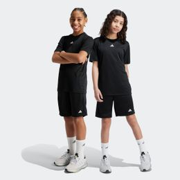 Jungen Shorts "J TR-ES SH", schwarz-wei&szlig;, Gr. 128, adidas Sportswear, Obermaterial: 100% Polyester, Hosen