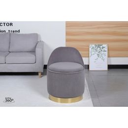 Sessel Kayoom, B:52cm H:68cm T:52cm, grau, Korpus: MDF / Bezug: 100% Polyester / Sockel: Edelstahl, Wohnzimmer, Sessel, "Drehhocker Viktor