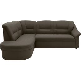 Ecksofa DOMO collection, B:232cm H:88cm T:176cm, grau, 100% Polyester, Wohnzimmer, Sofas, "Faenza f&uuml;r kleine R&auml;ume, Stellma&szlig;e 232x176cm, komfortabel,