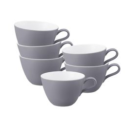 Seltmann Weiden Tasse "Milchkaffeetassen Life Fashion 370 ml 6er Set", 6 tlg., grau, Trinkgef&auml;&szlig;e